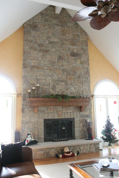 Cobble Stone Veneer Fireplace Pictures - North Star Stone